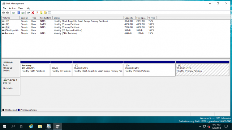 How to combine/merge partitions in Windows Server 2019?