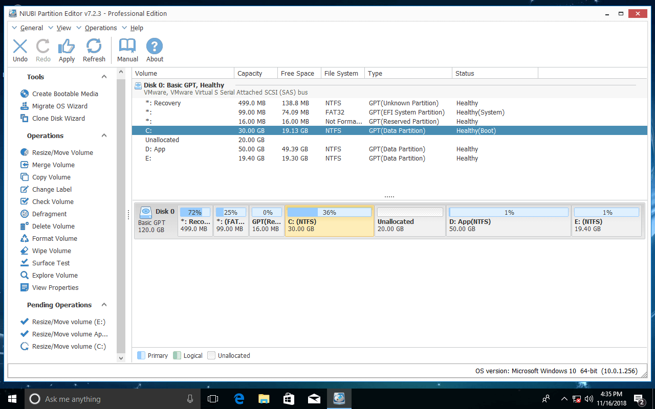 How to increase D drive space/size from C or E volume?
